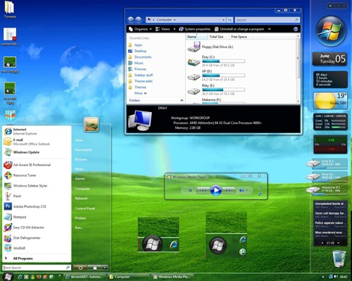 25 beautiful Windows Vista themes or visual styles